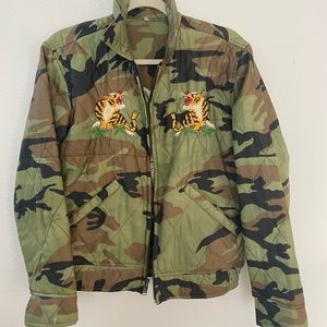Vintage | Jackets & Coats | Retro Vintage Army Jacket With Tiger ...